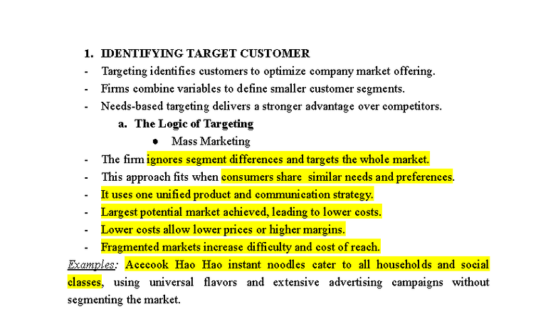 Mar TT Chap - Target Customer Identification and Marketing Strategies ...