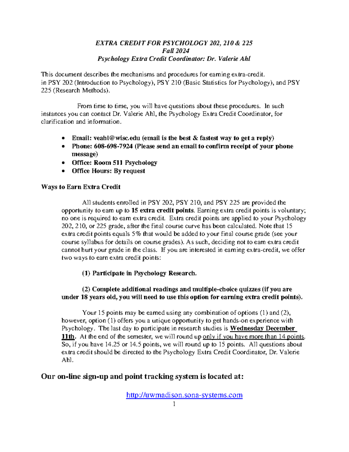 Extra Credit Opportunities for PSY 202, 210, 225 - Fall 2024 - Studocu