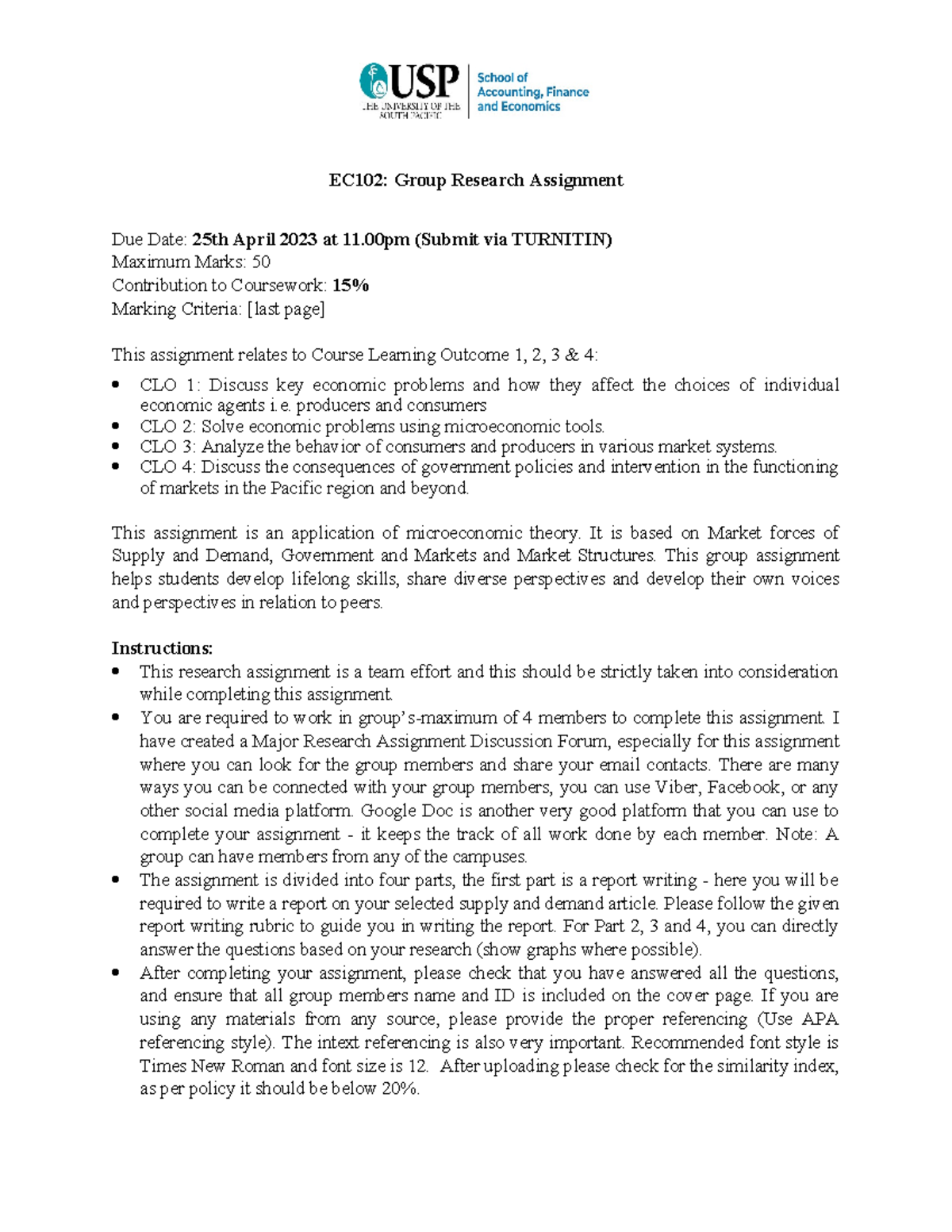 EC102: Group Research Assignment on Microeconomic Theory Analysis - Studocu