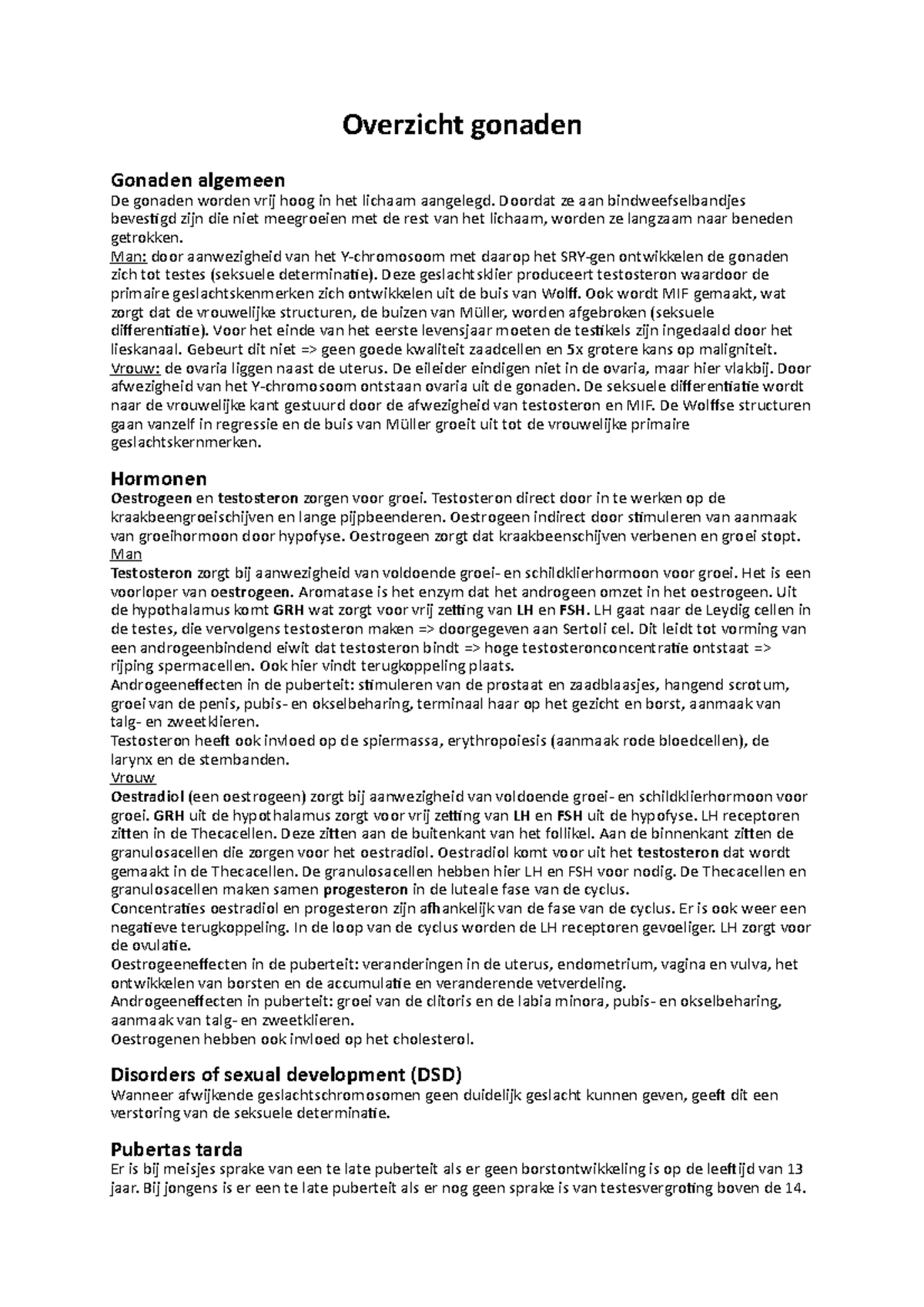 Gonaden en Hun Ontwikkeling: Een Overzicht van Seksuele Differentiatie ...