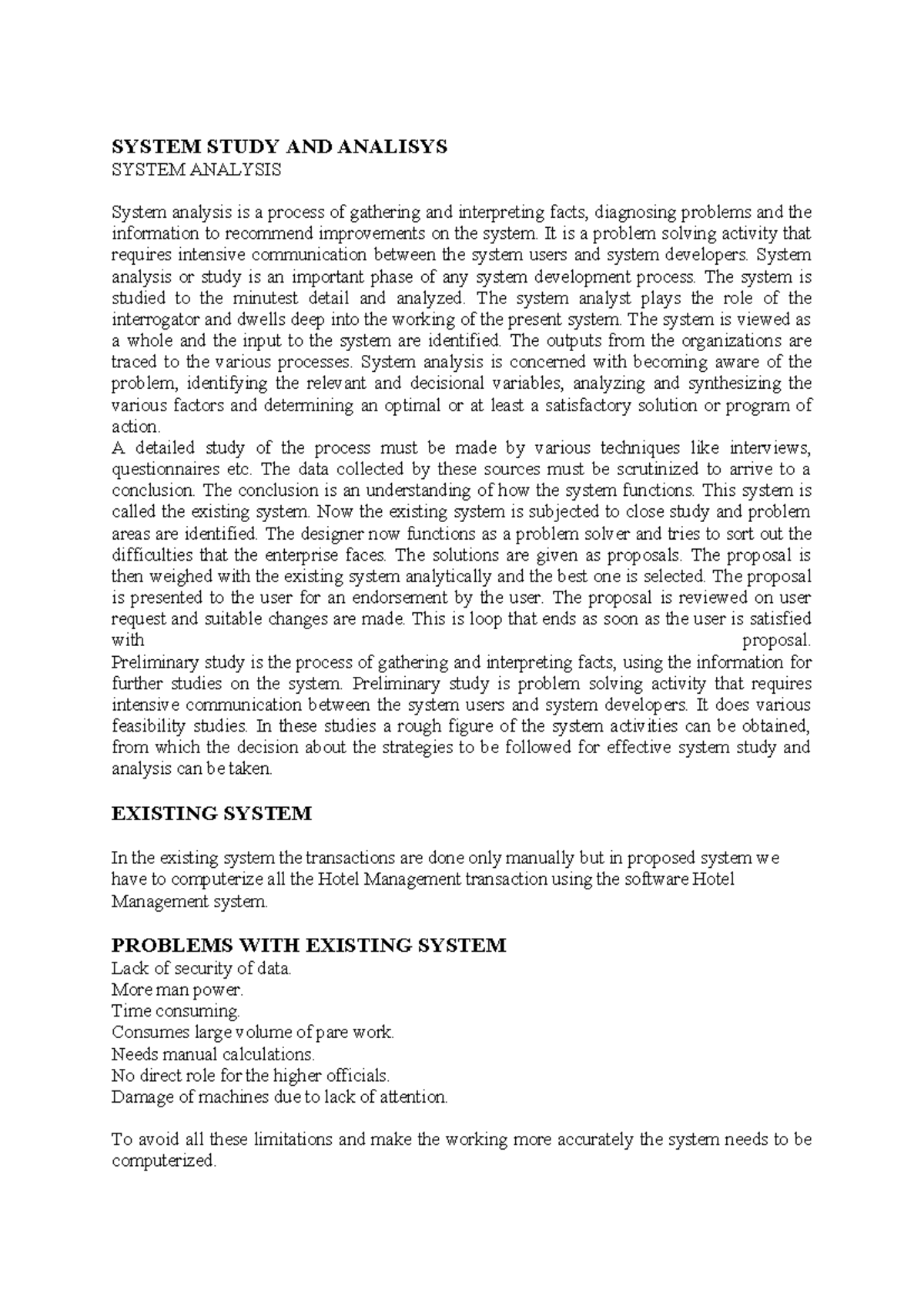 SYSTEM STUDY AND ANALYSIS: A Comprehensive Overview of Existing and ...