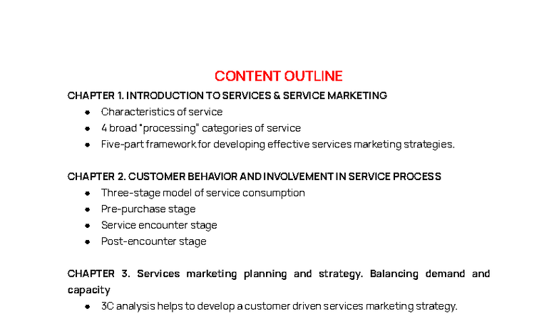 Service Marketing Overview: Key Concepts and Strategies - Studocu