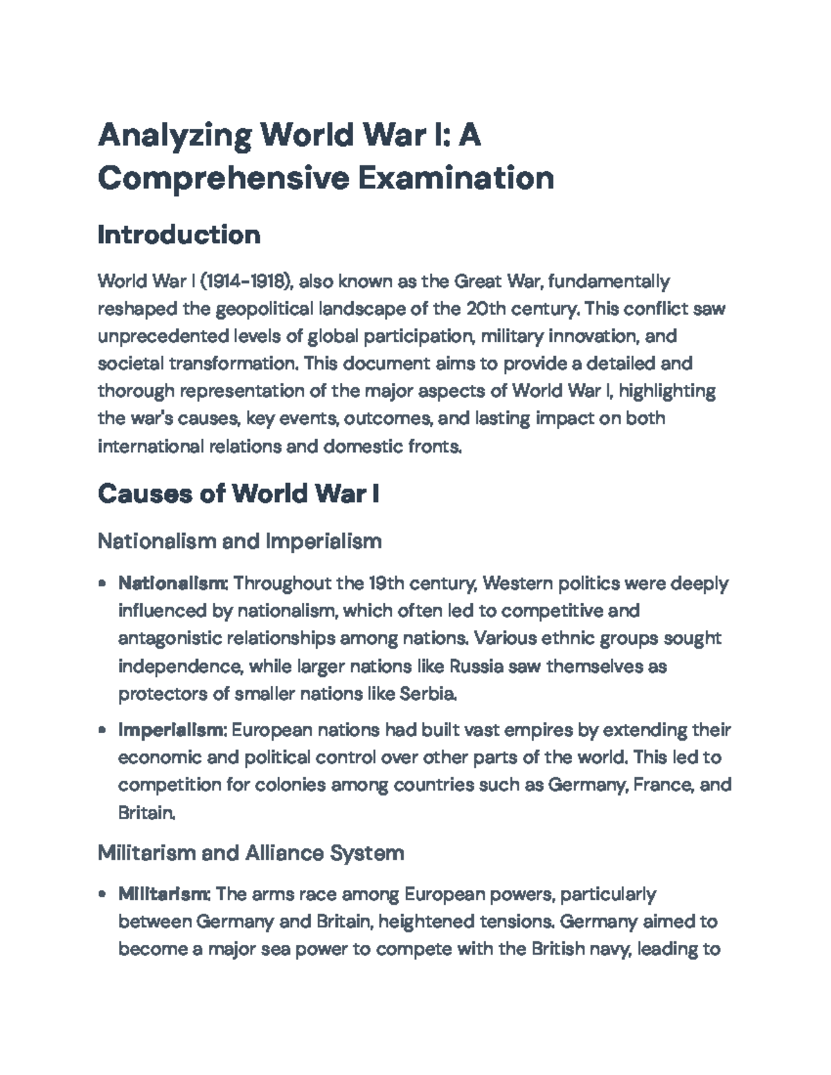World History 101: World War I Comprehensive Analysis and Impact ...