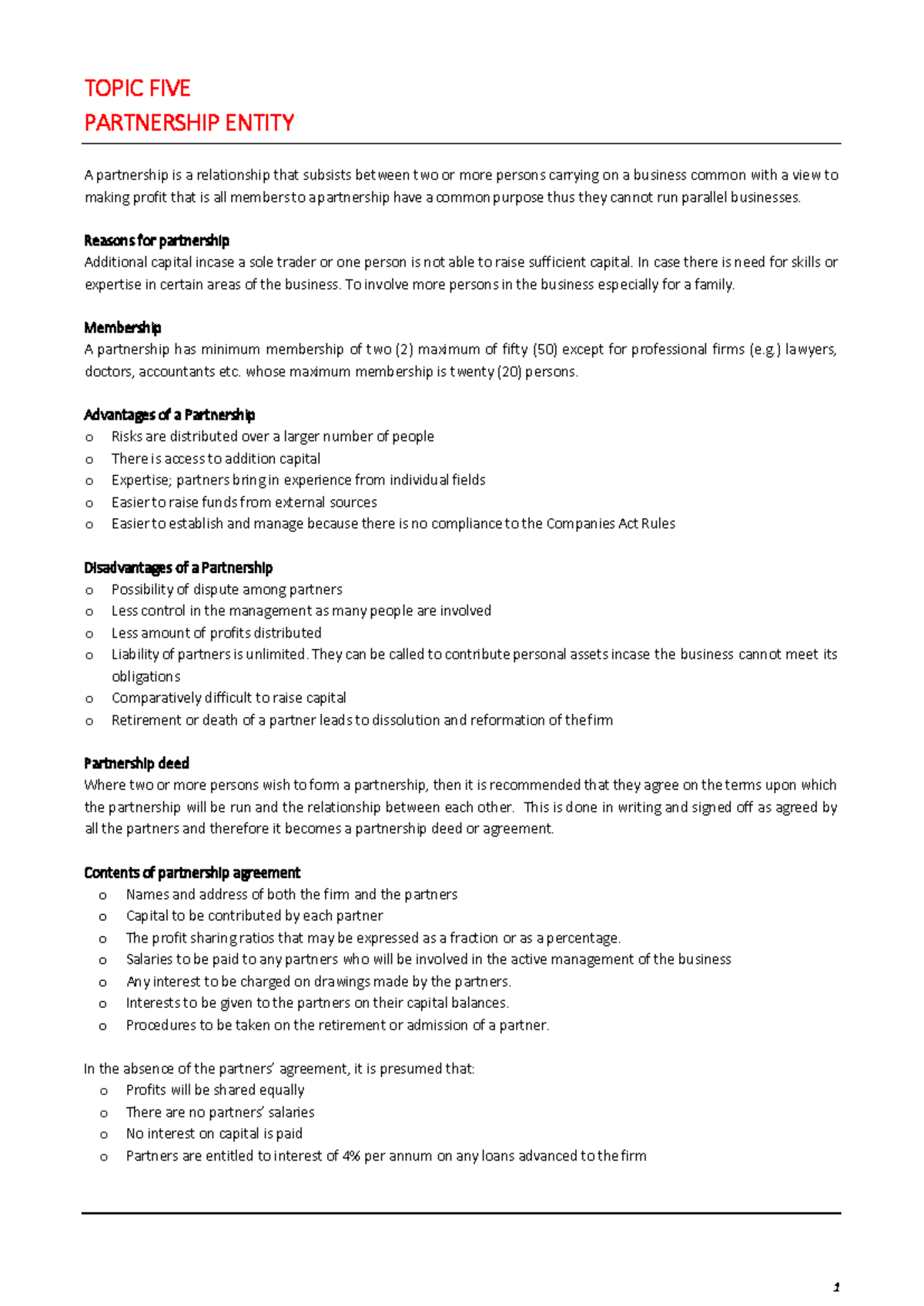 BAF102 L2 - Partnership Accounts: Key Concepts and Financial Statements ...