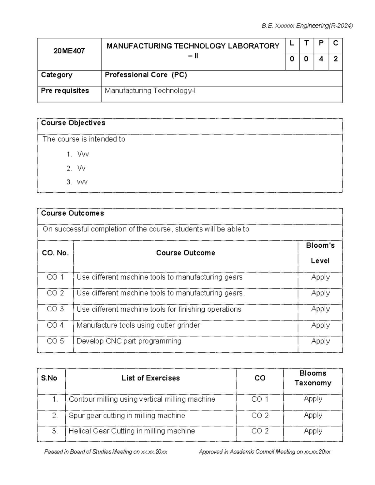 B.E. 20ME407 Manufacturing Technology Lab - Lecture Notes - Studocu