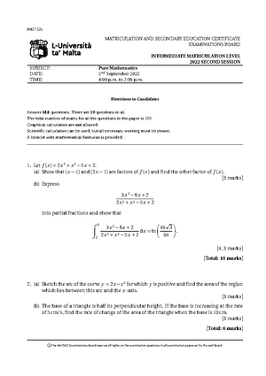 2020May - Past paper practice - IM27 MATRICULATION AND SECONDARY ...