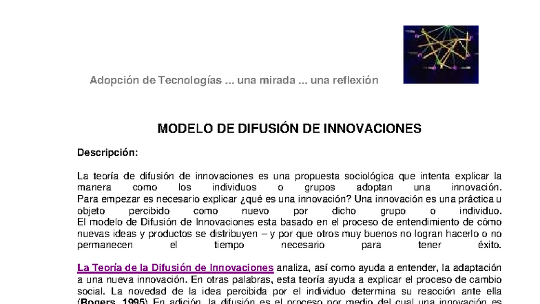 Modelo de Difusión de Innovaciones según Rogers: Análisis y Reflexión ...
