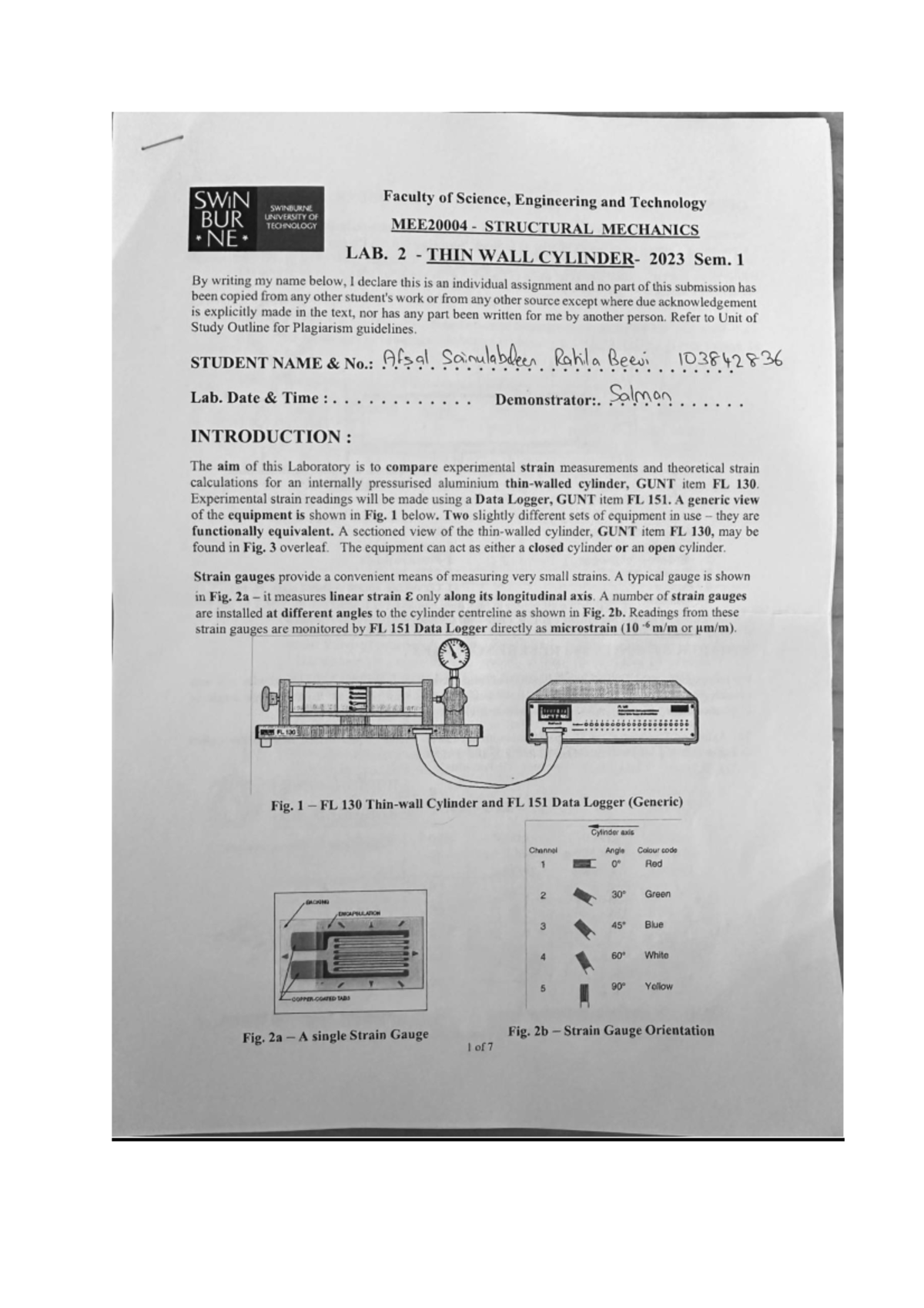 Mohr Circles: Theoretical Stress Analysis of Cylinders (0560C444) - Studocu
