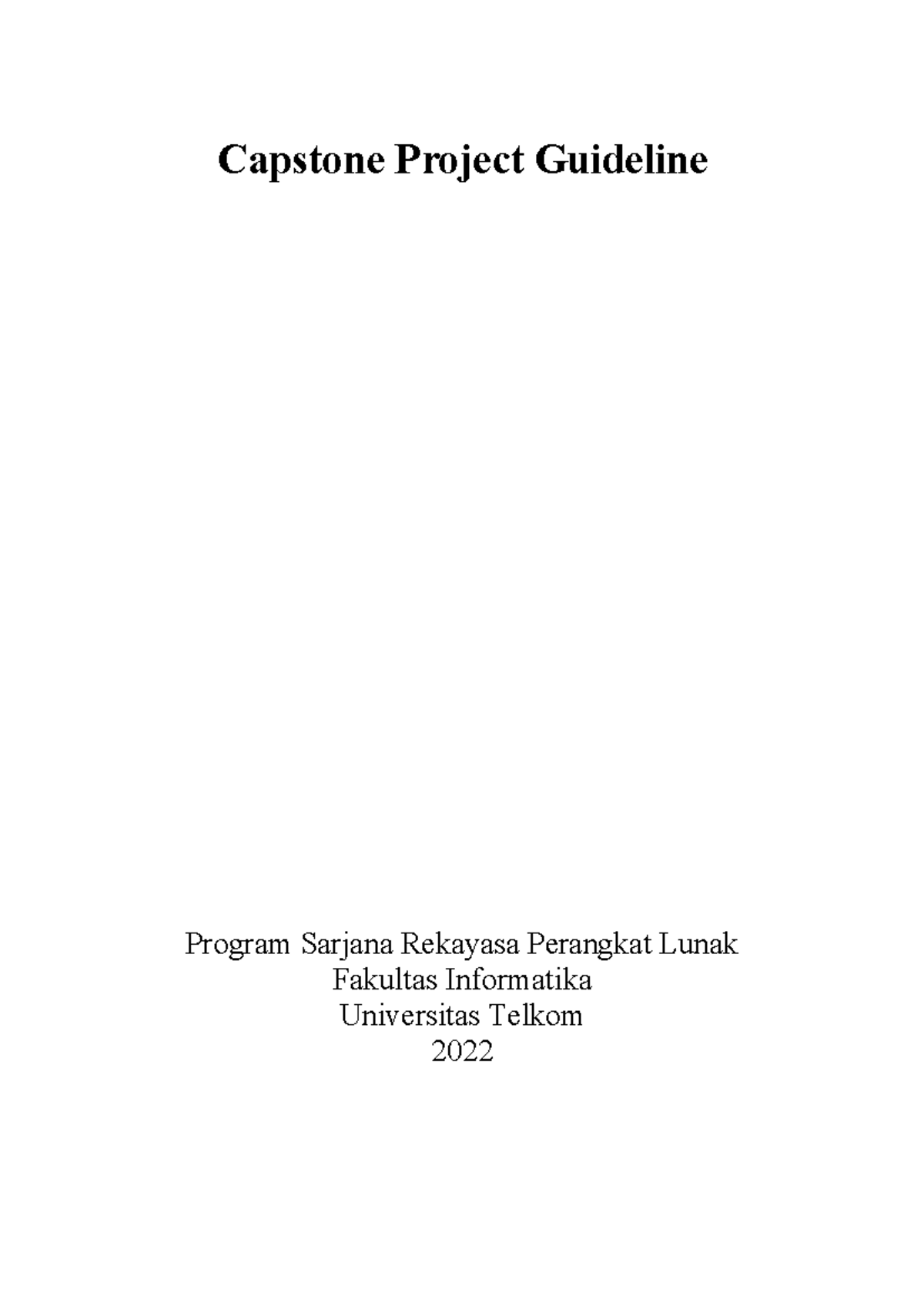 TA Capstone-1: Panduan Proyek Akhir Sarjana Rekayasa Perangkat Lunak - Studocu