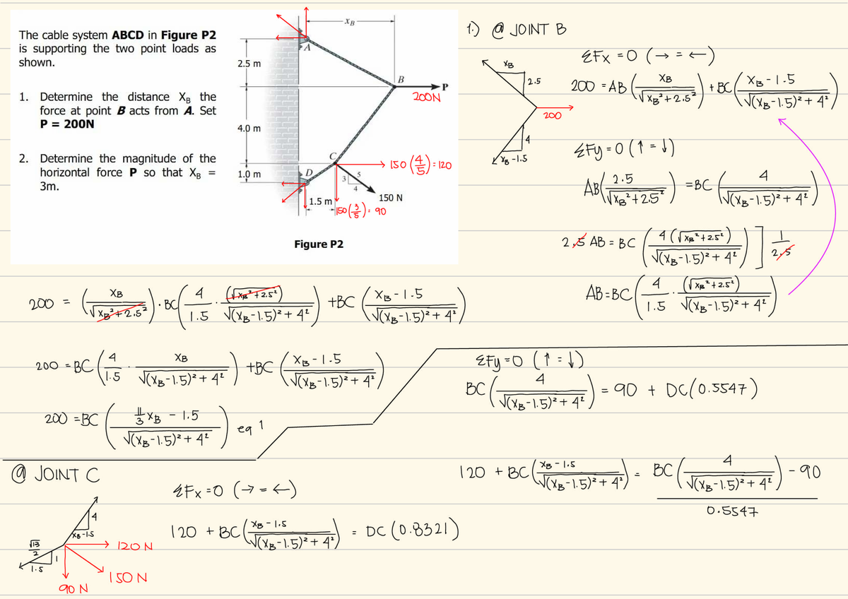 Cables Sample Problems for Engineering Mechanics (ENG 101) - Studocu