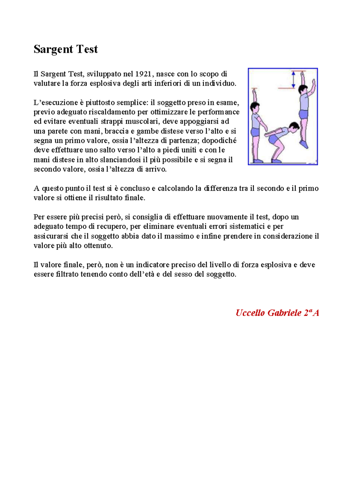 Sargent Test - Valutazione della Forza Esplosiva degli Arti Inferiori ...