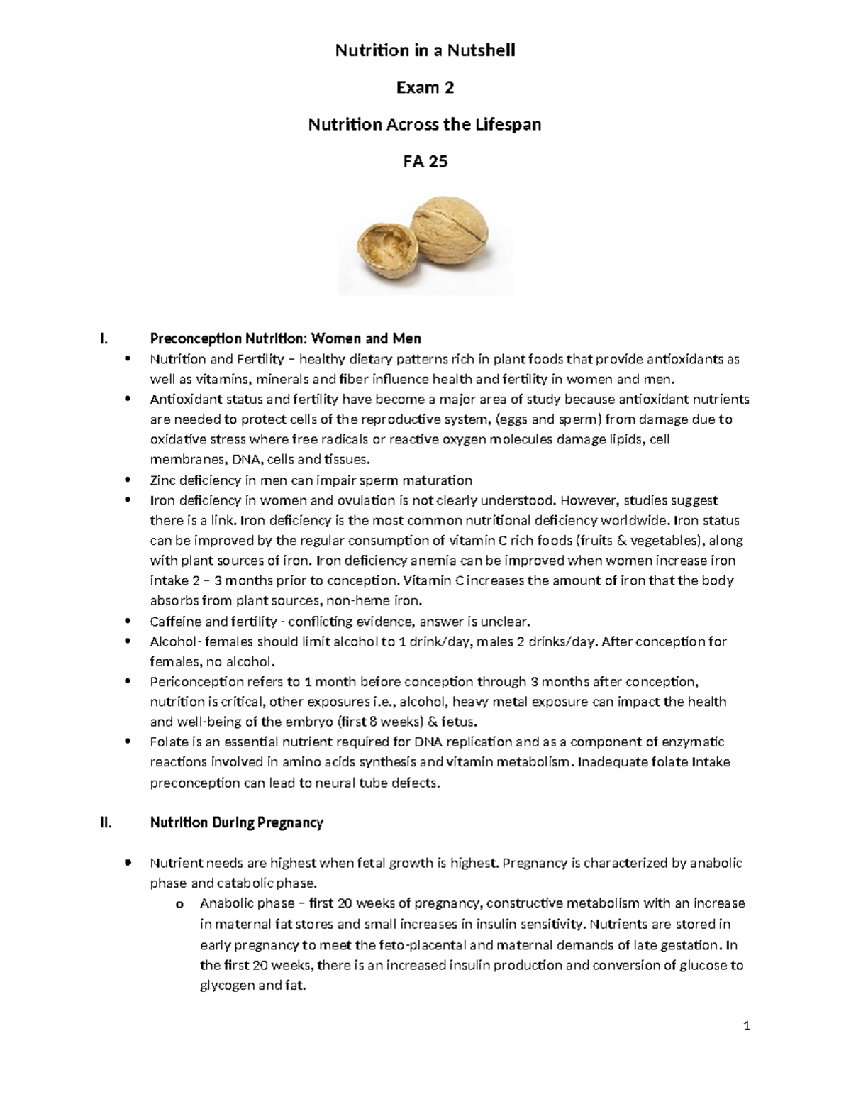 Nutrition Across the Lifespan: Exam 2 Insights & Guidelines (FA 25 ...