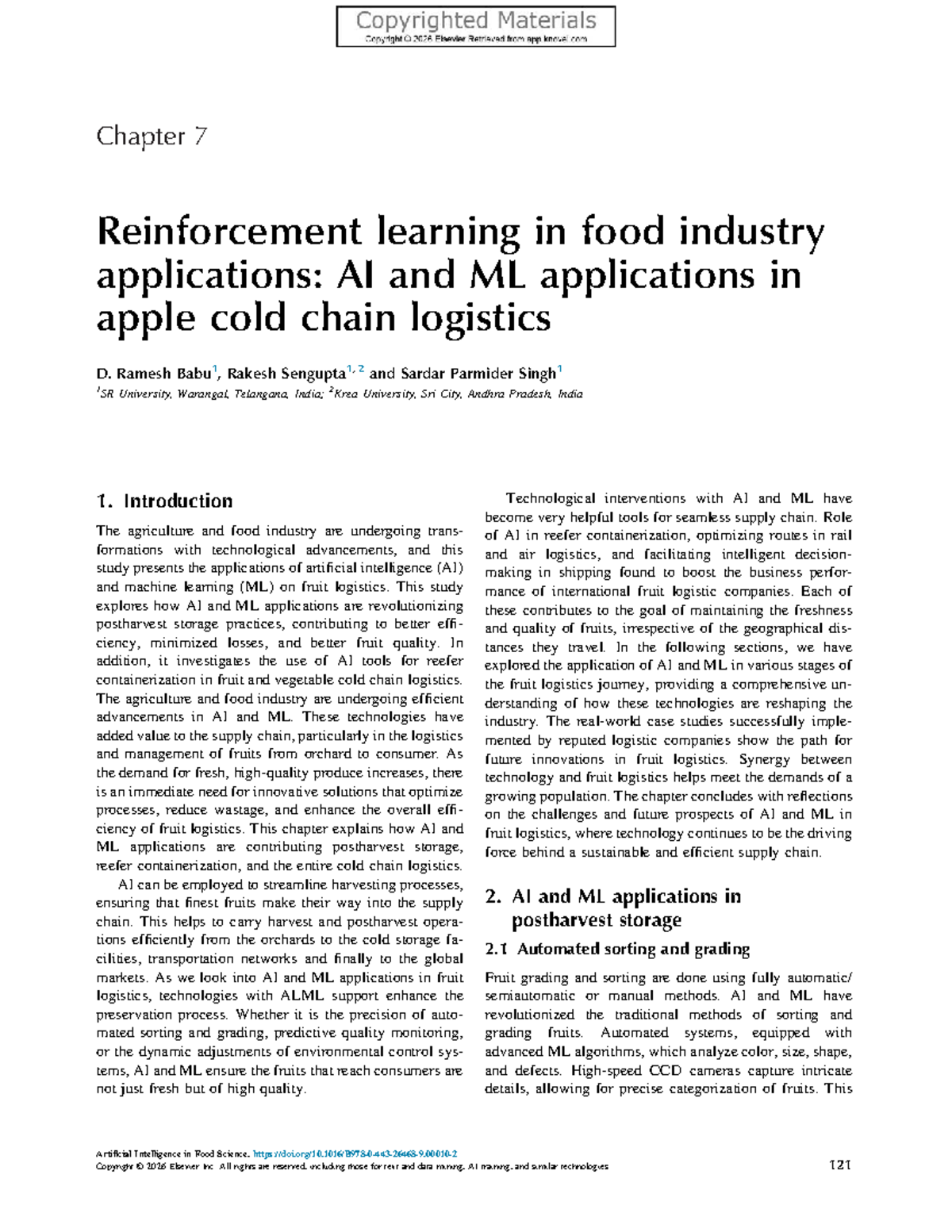 Chapter 7: AI and ML in Apple Cold Chain Logistics - Studocu