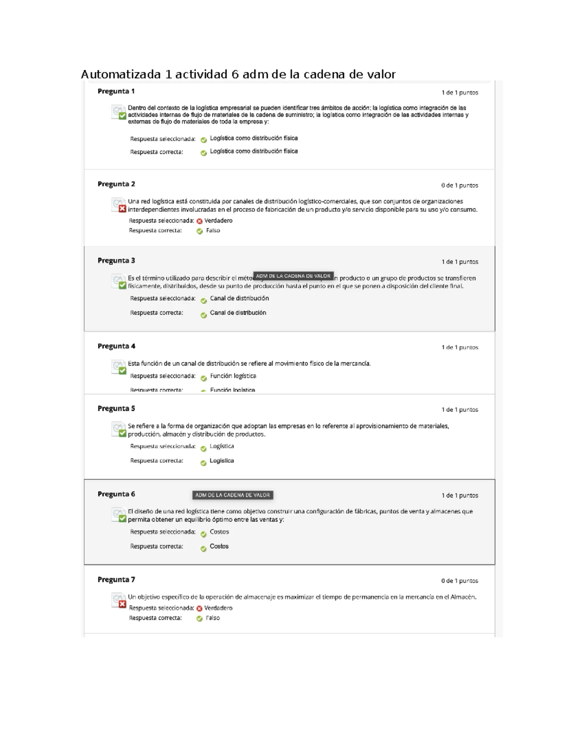 Administración de la Cadena de Valor: Proyecto Integrador 3 - Actividad 13 - Studocu