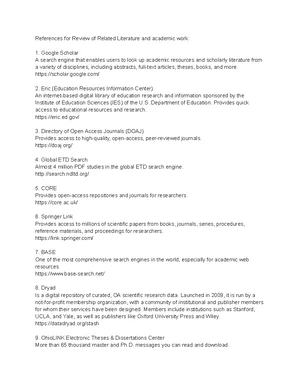 RRL Resources for Academic Research and Literature Review - Studocu