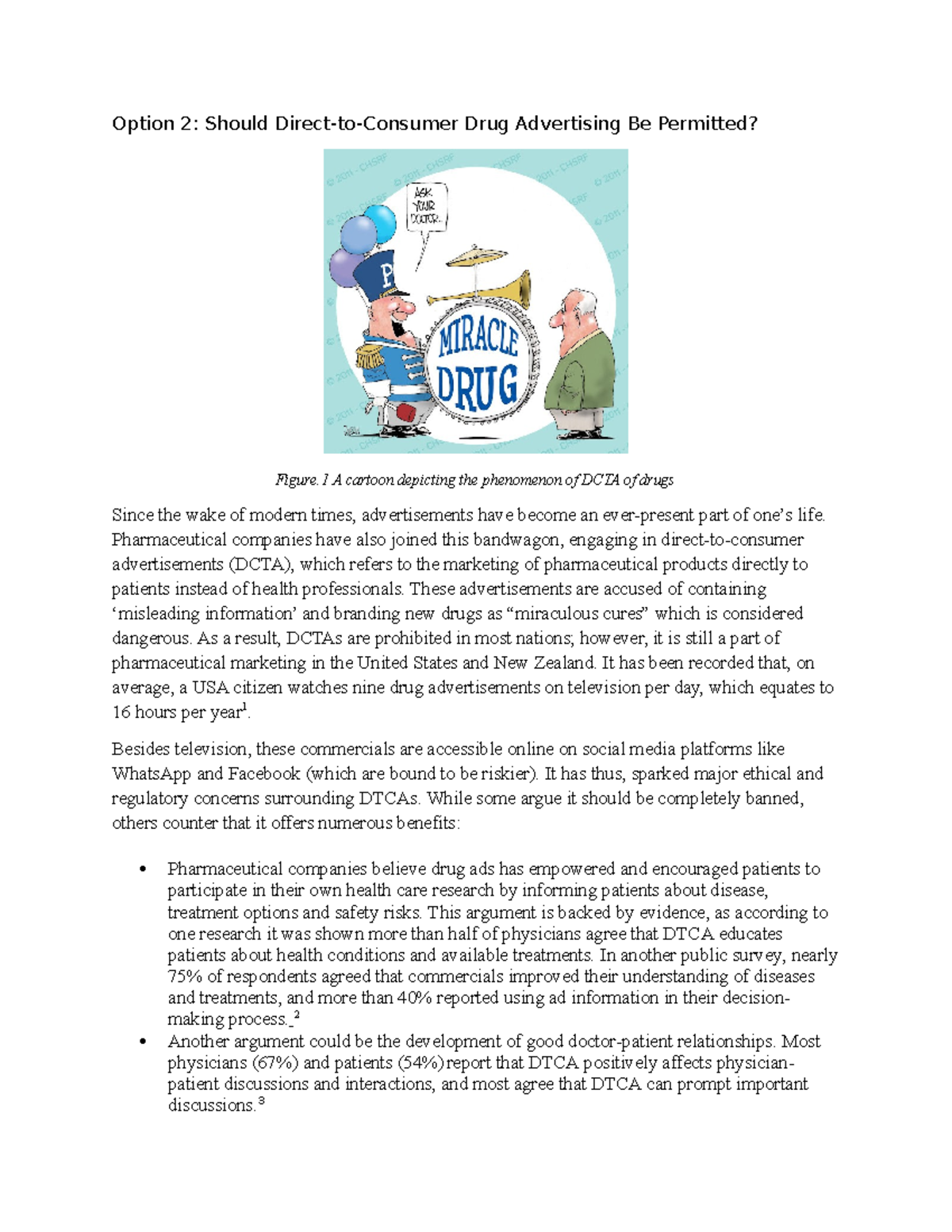 DCTA Debate: Should Drug Advertising Be Permitted? (IDIS 5) - Studocu
