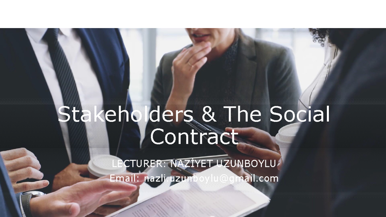 Busn 437 Chapter 3: Understanding Stakeholders in CSR - Studocu