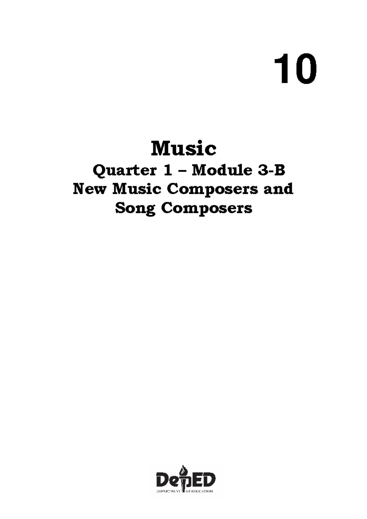 Music 10 Q1 M3-B - Introduction to New Filipino Composers - Studocu