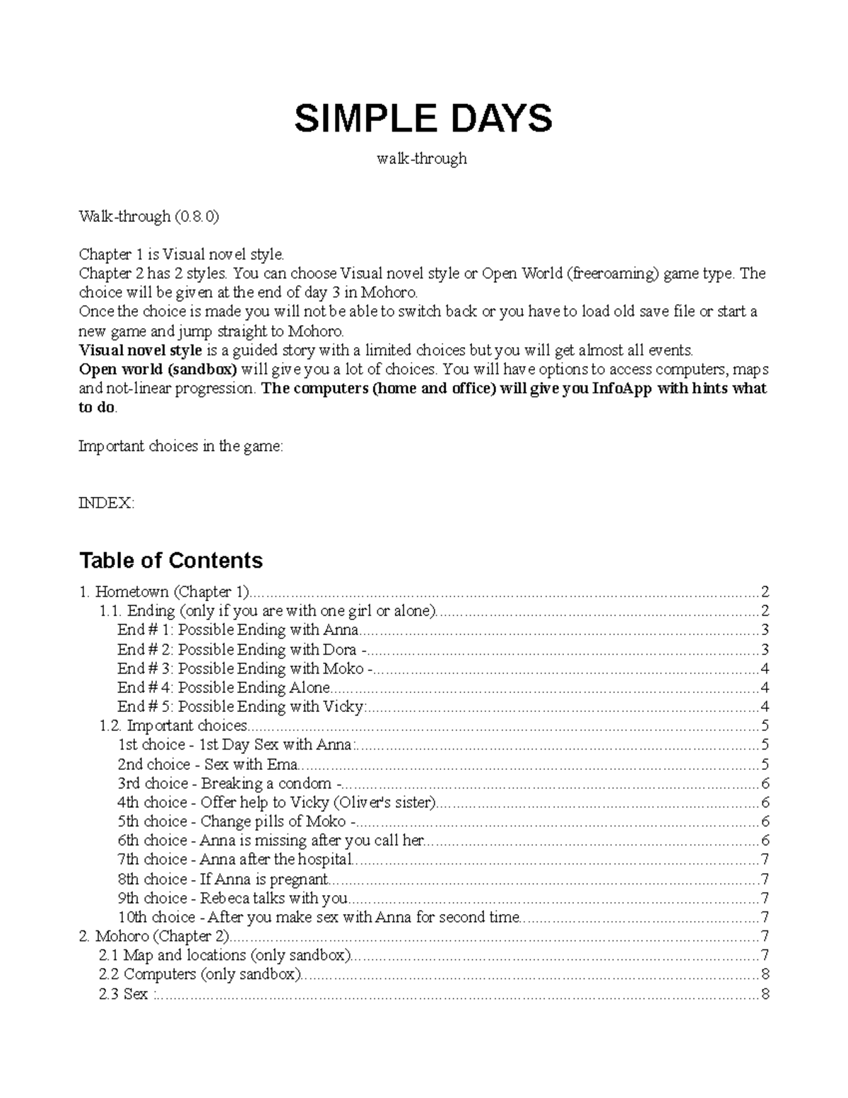 SIMPLE DAYS Walkthrough for Chapters 1 & 2 - Game Guide - Studocu