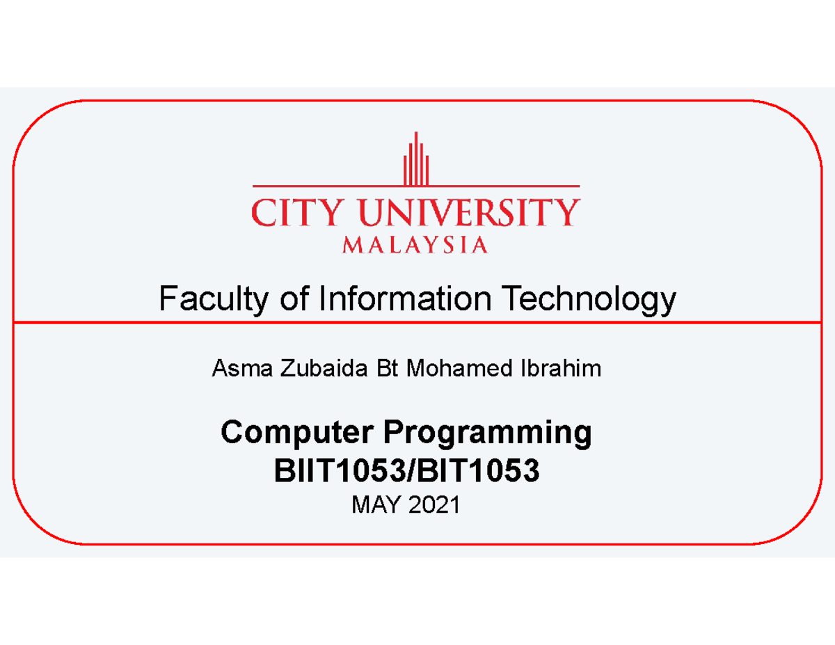 CP 1: Introduction to Computer Programming Concepts and Java Basics - Studocu