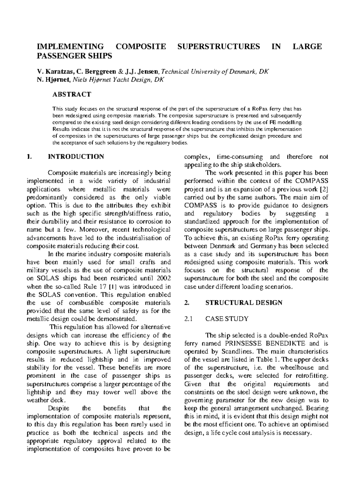 Implementing Composite Superstructures in Large Passenger Ships: A ...