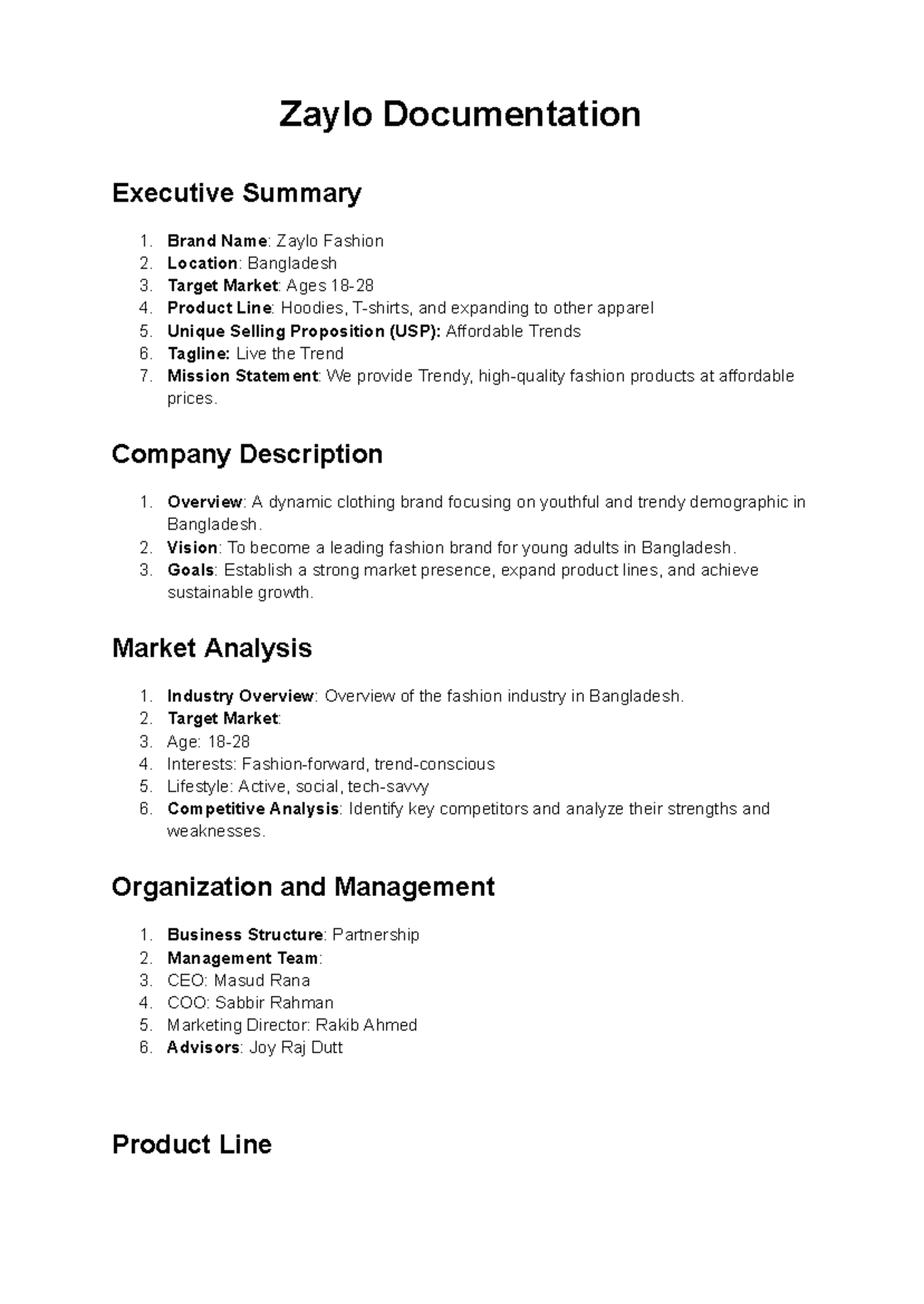 Zaylo Fashion Executive Summary: Brand Overview & Market Analysis - Studocu