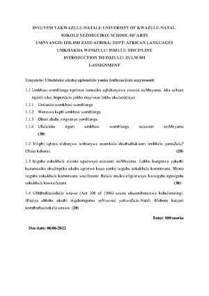 Isizulu lesson plan 5 umkhumbane sec - INOMBOLO YOHLELO 01/ ISAKHIWO ...
