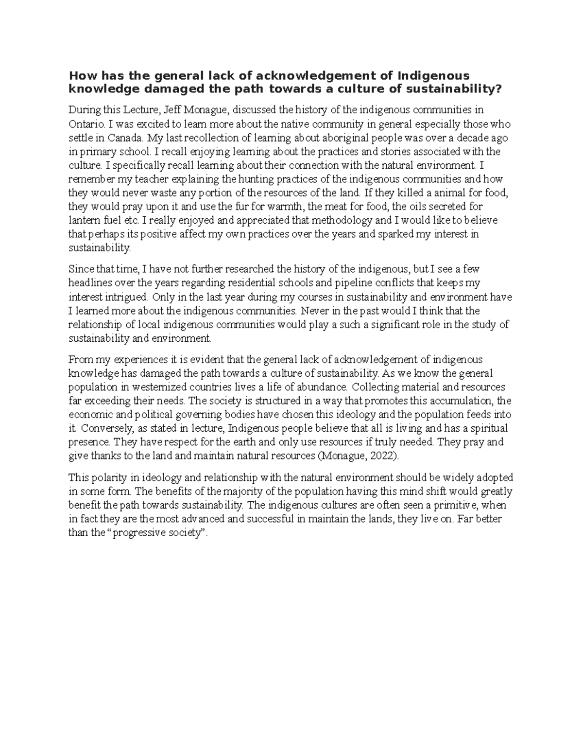 Indigenous knowledge - How has the general lack of acknowledgement of ...