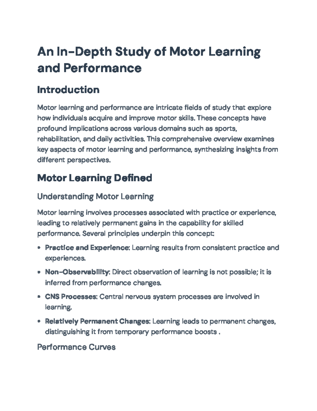 Motor Learning and Performance: Key Concepts and Applications - An In ...