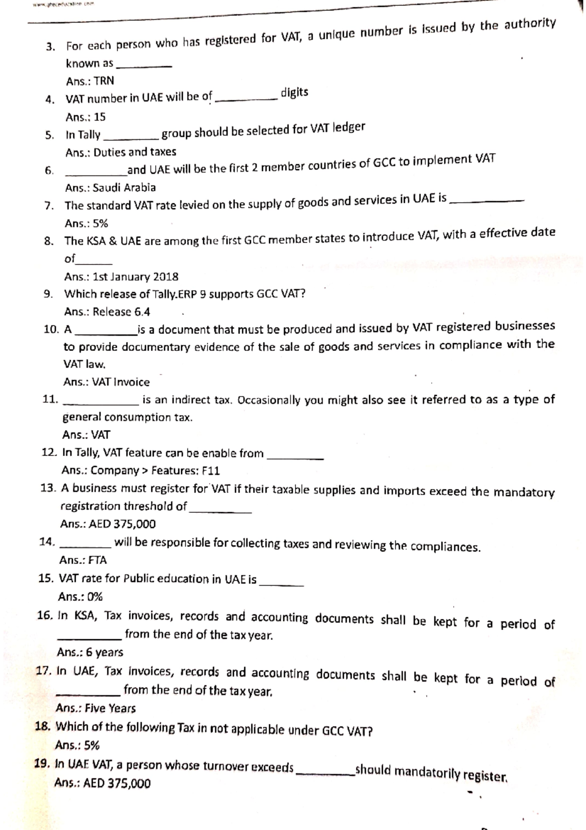 Tally Prime Objective Type Questions - Financial Accounting - Studocu
