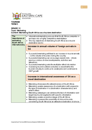 GR 11 Tourism TERM 2 Culture AND Heritage Revision Questions Ecdoe ...