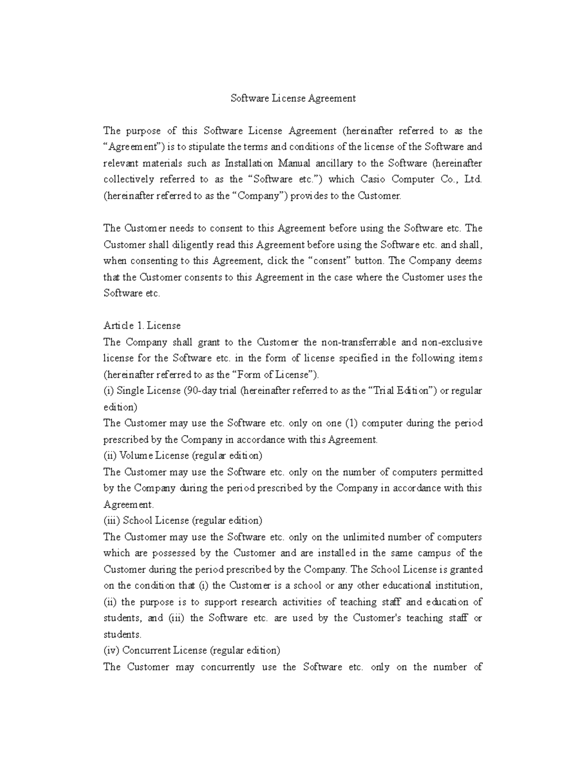 Software License Agreement Overview and Terms - Studocu