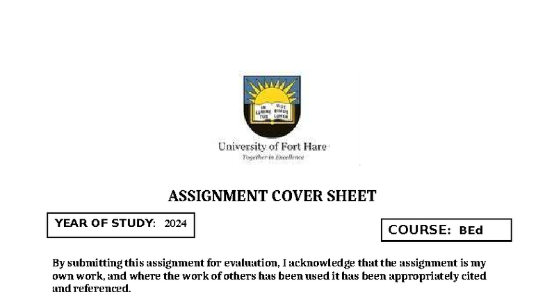 BEd PLT112 Assignment: My Teaching Philosophy (2024) - Studocu