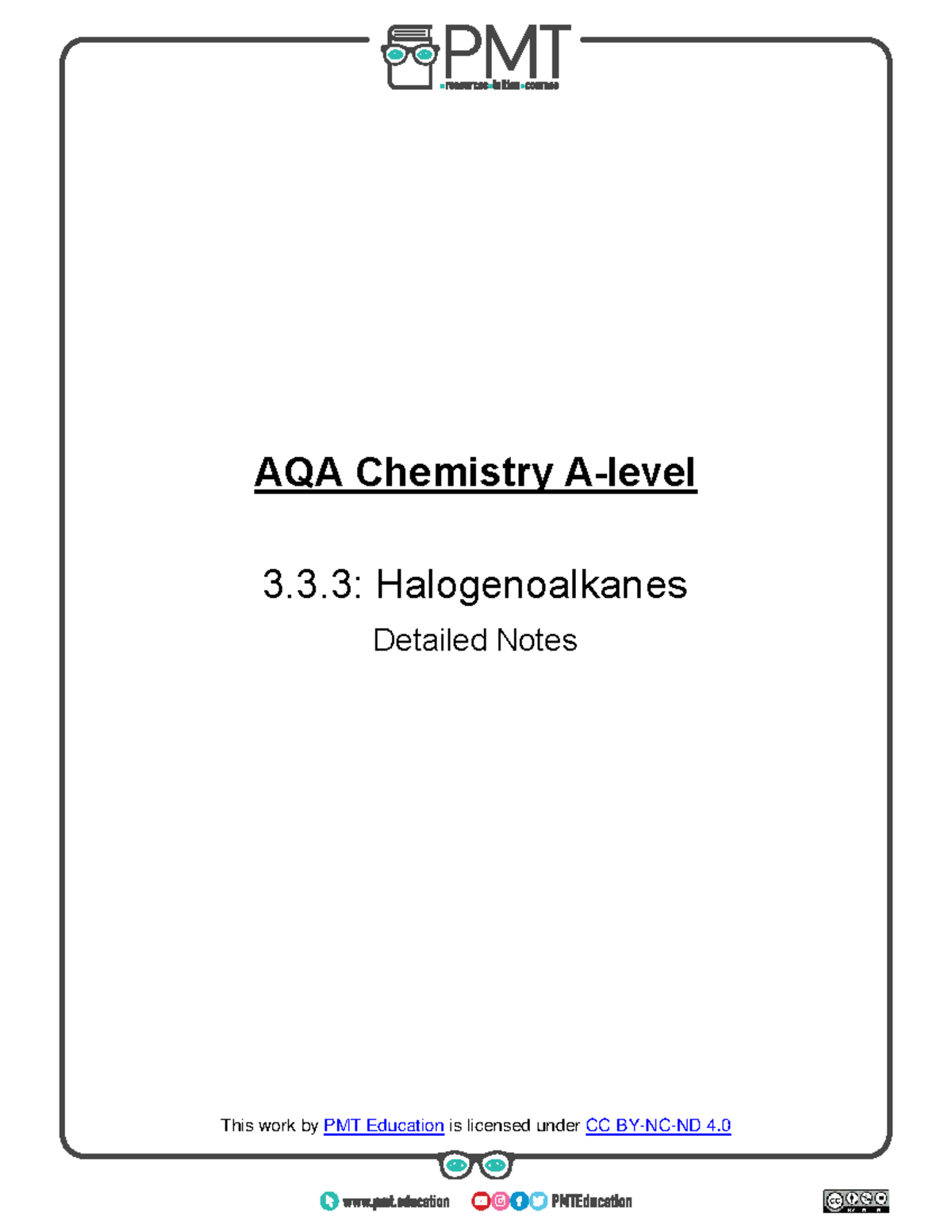 AQA Chemistry 3.3: Halogenoalkanes Nucleophilic Substitution Notes ...