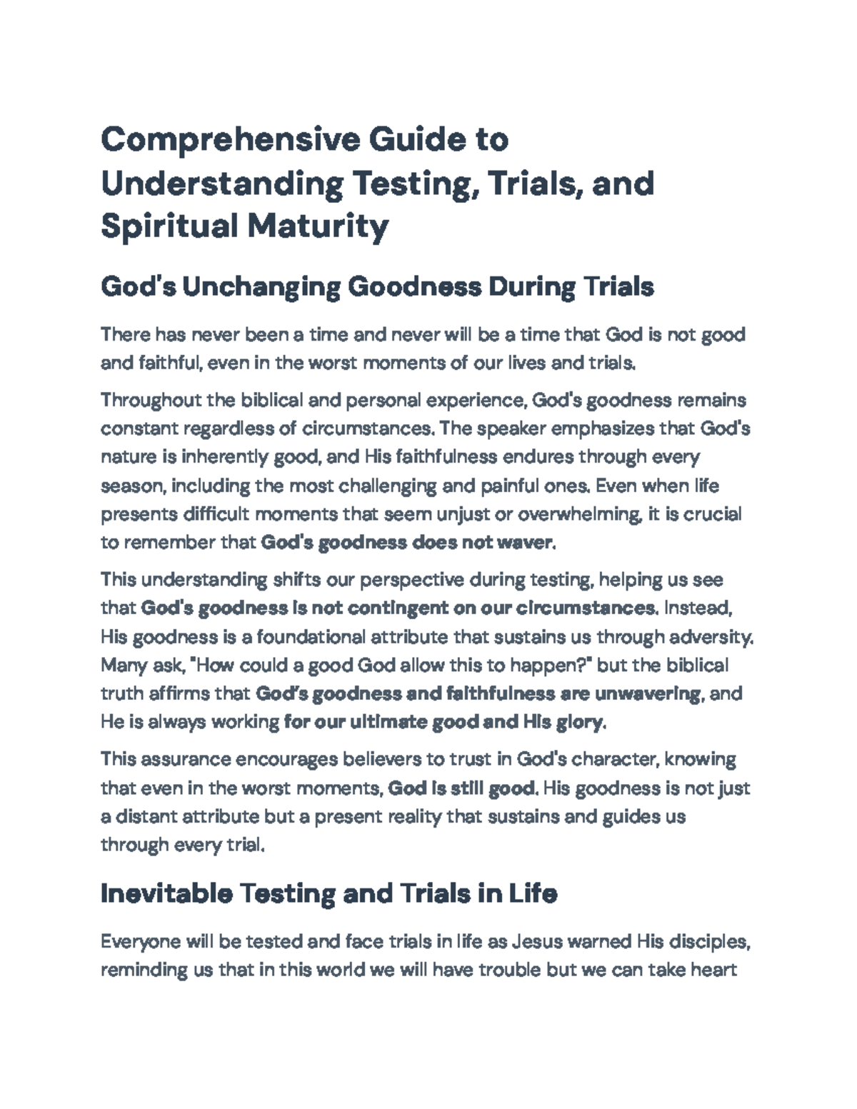 Comprehensive Guide to Spiritual Growth: Trials & Testing Insights ...