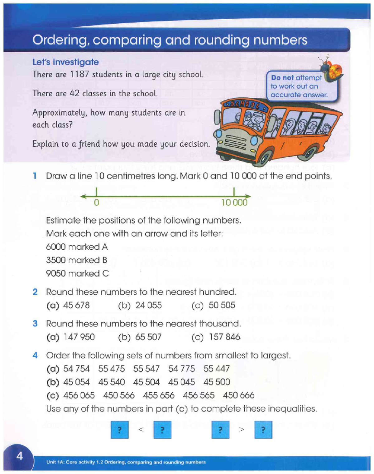 Unit 1A: Core Activity on Ordering, Comparing, and Rounding Numbers ...