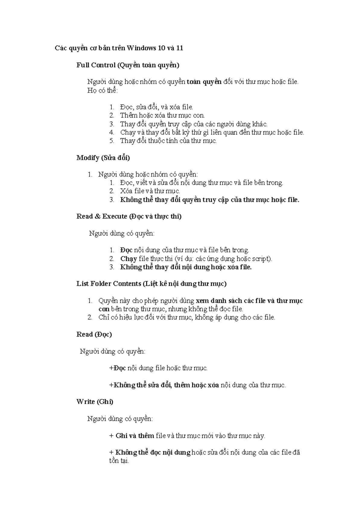 Tìm hiểu về phân quyền thư mục trên Windows 10 và 11 - Studocu