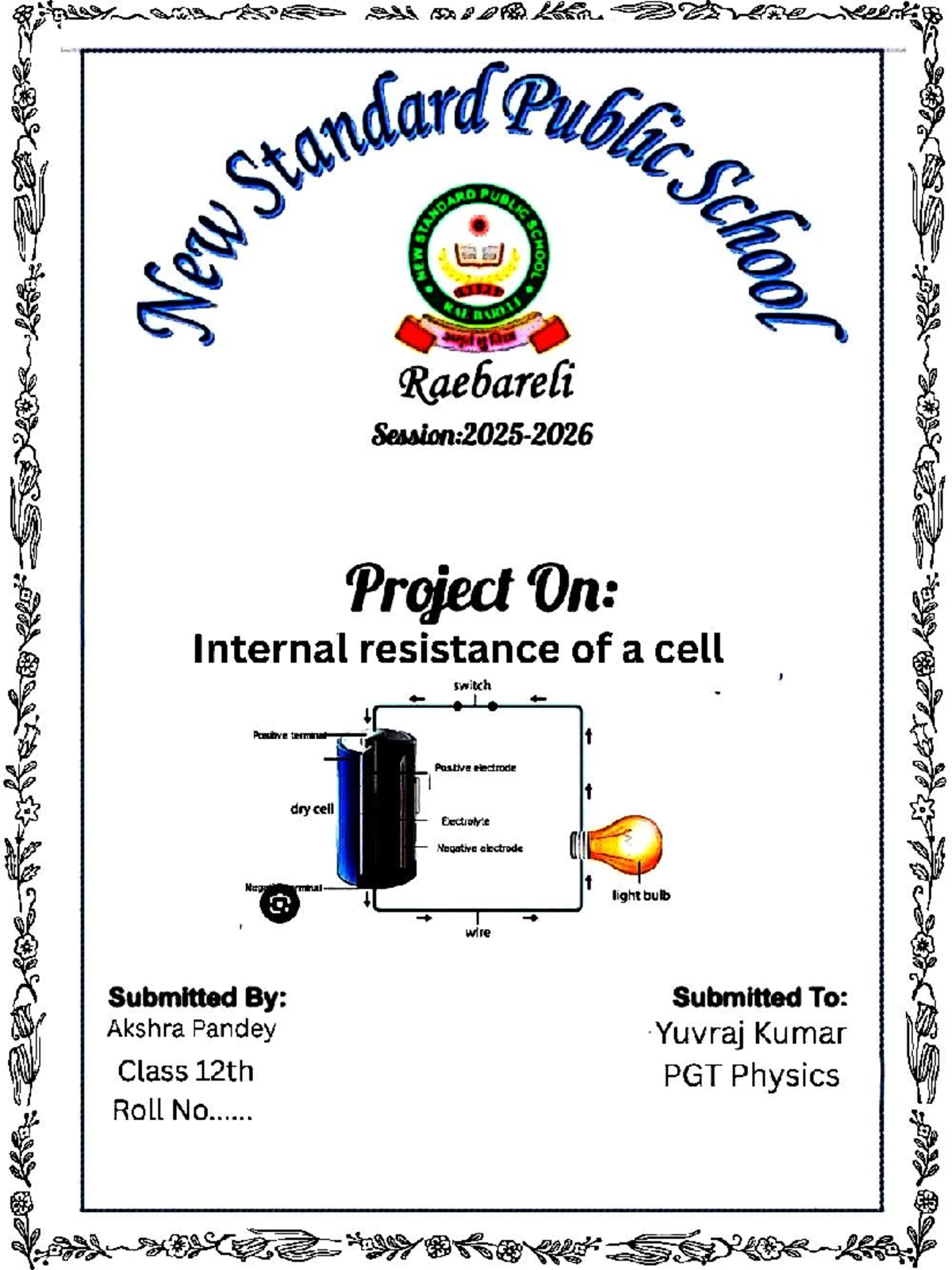 Investigatory Project on Internal Resistance of a Cell - Class 12 PGT ...