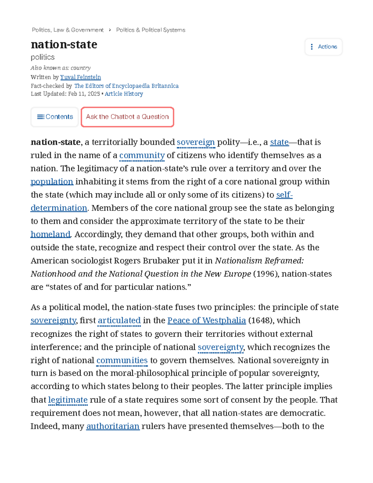 Nation-state Definition, Characteristics, & Politics Britann - Politics ...
