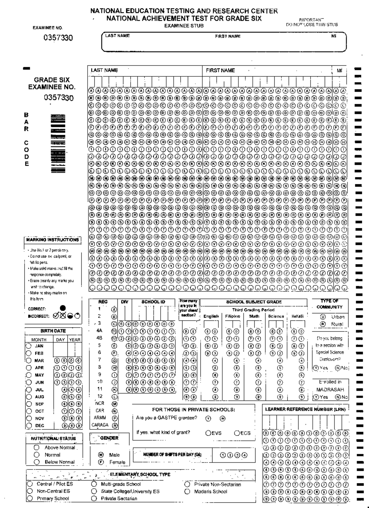 Name Grid Sample for NAT 6.1: Essential Guide for Test Takers - Studocu