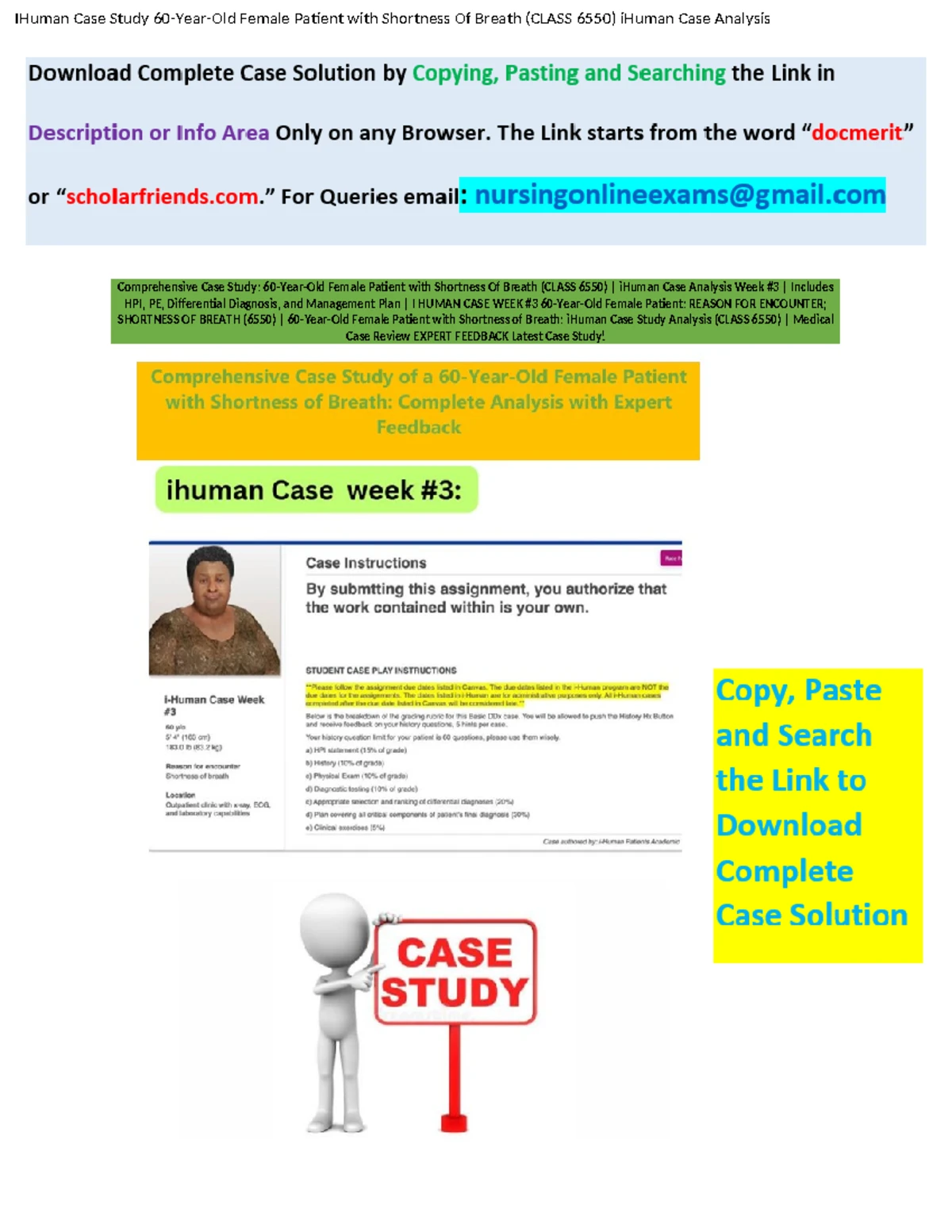 Comprehensive i-Human Case Study: 60-Year-Old Female with SOB - Studocu
