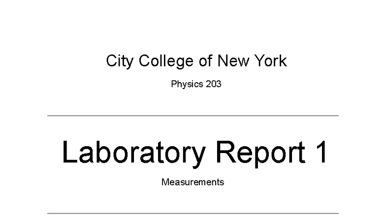 PHYS 203 Lab Report 1: Measurements and Estimating Pi - Studocu