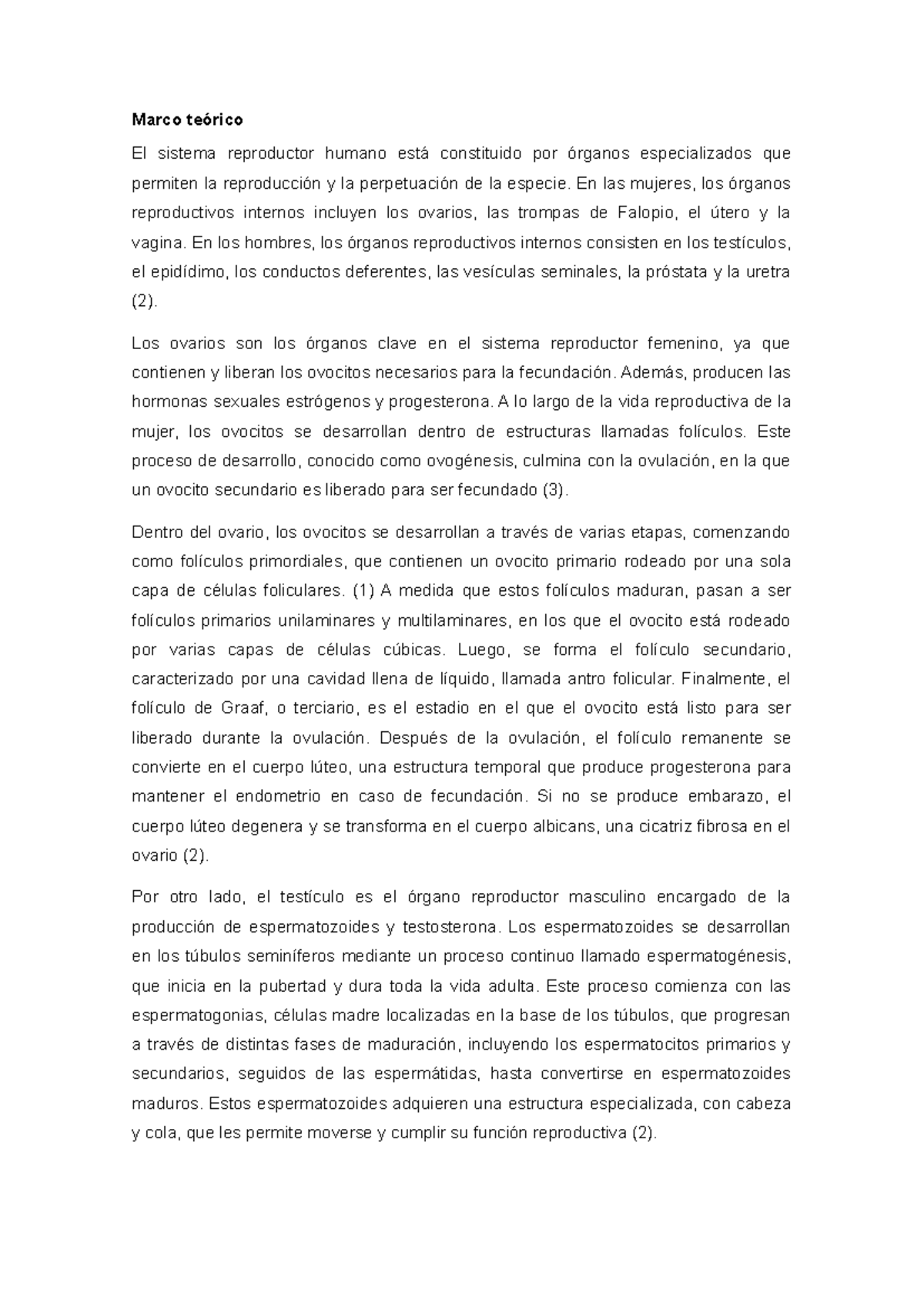 Marco Teórico sobre el Sistema Reproductor Humano y Edad Gestacional ...