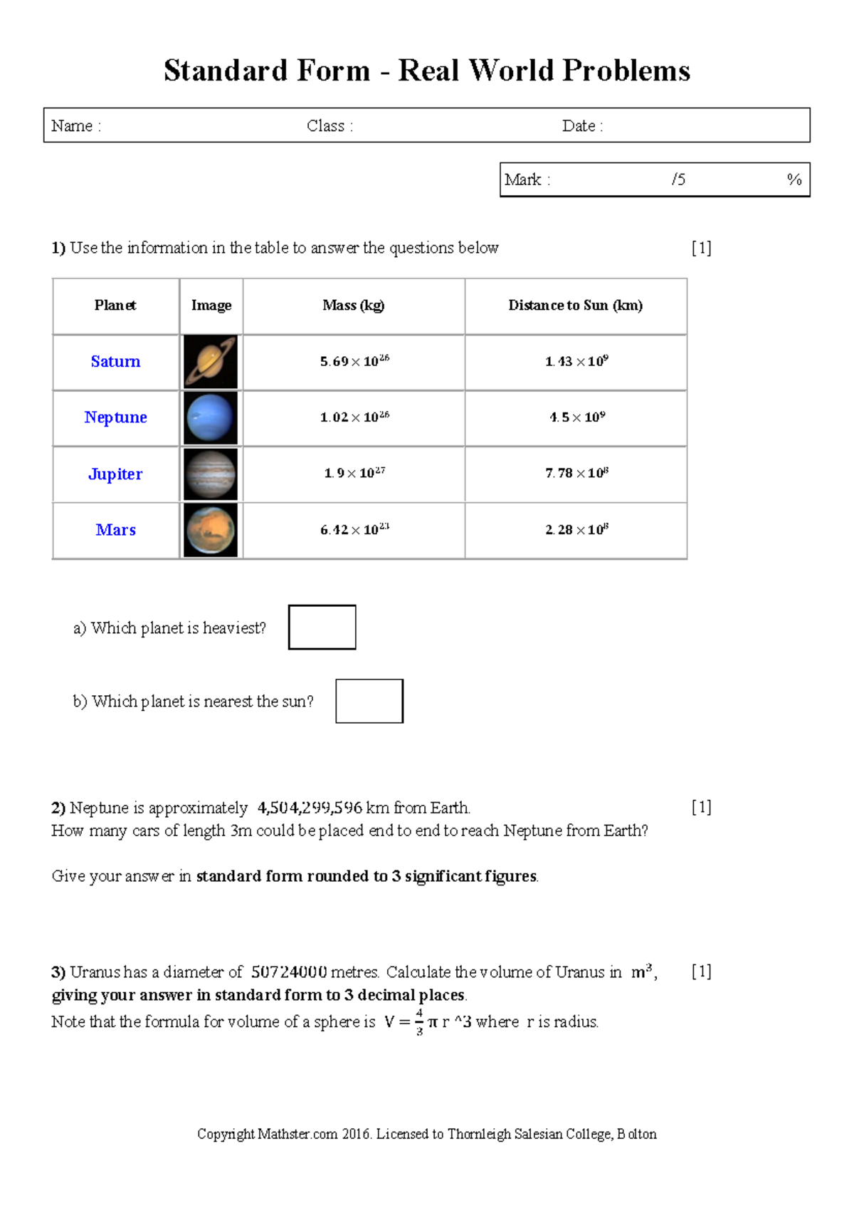 Standard Form Real World Problems - Math 101 - Practice Questions - Studocu