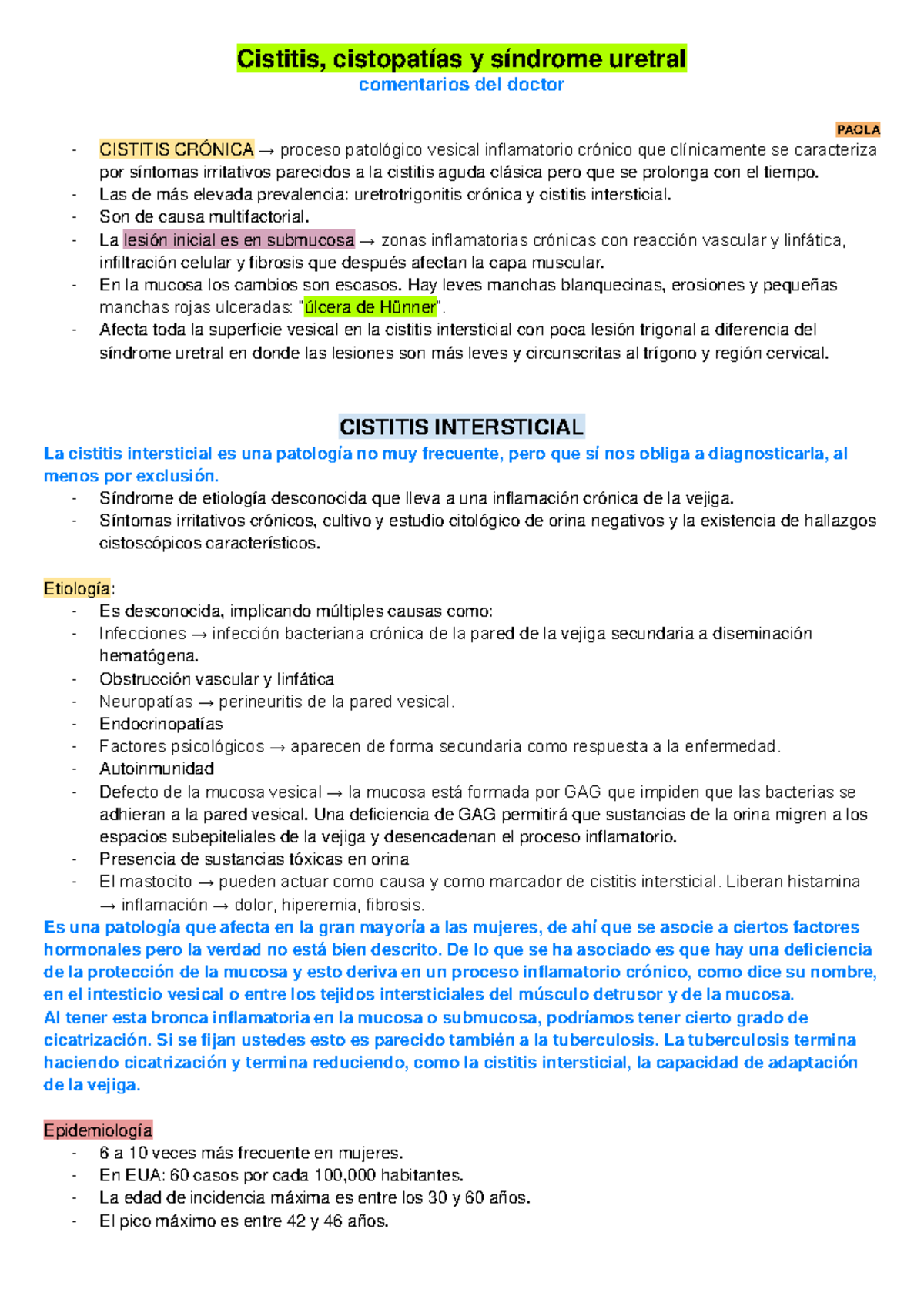U3 Cistitis Crónica y Síndrome Uretral: Diagnóstico y Tratamiento ...