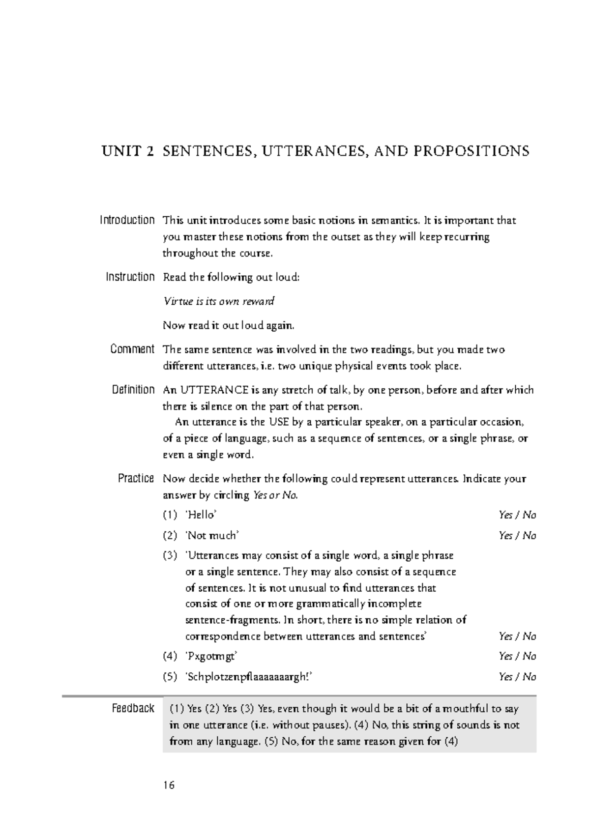 W7 Lesson 7 - Sentences, Utterances, and Propositions (Unit 2) - Studocu