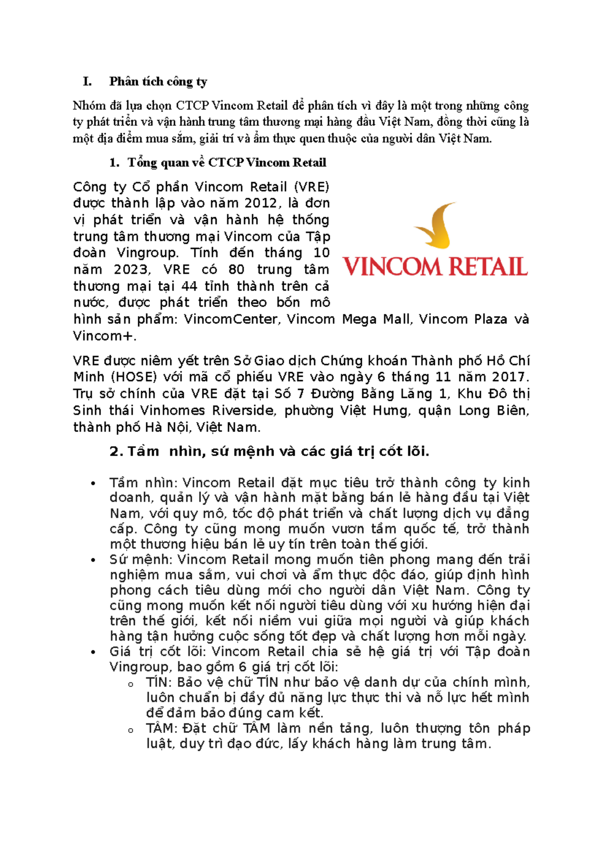 Phân Tích Công Ty Cổ Phần Vincom Retail (VRE) 2023: Tầm Nhìn và Chiến ...