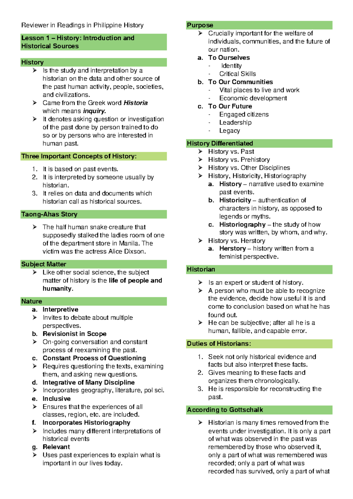 Reviewer in RPH Midterms - Reviewer in Readings in Philippine History ...