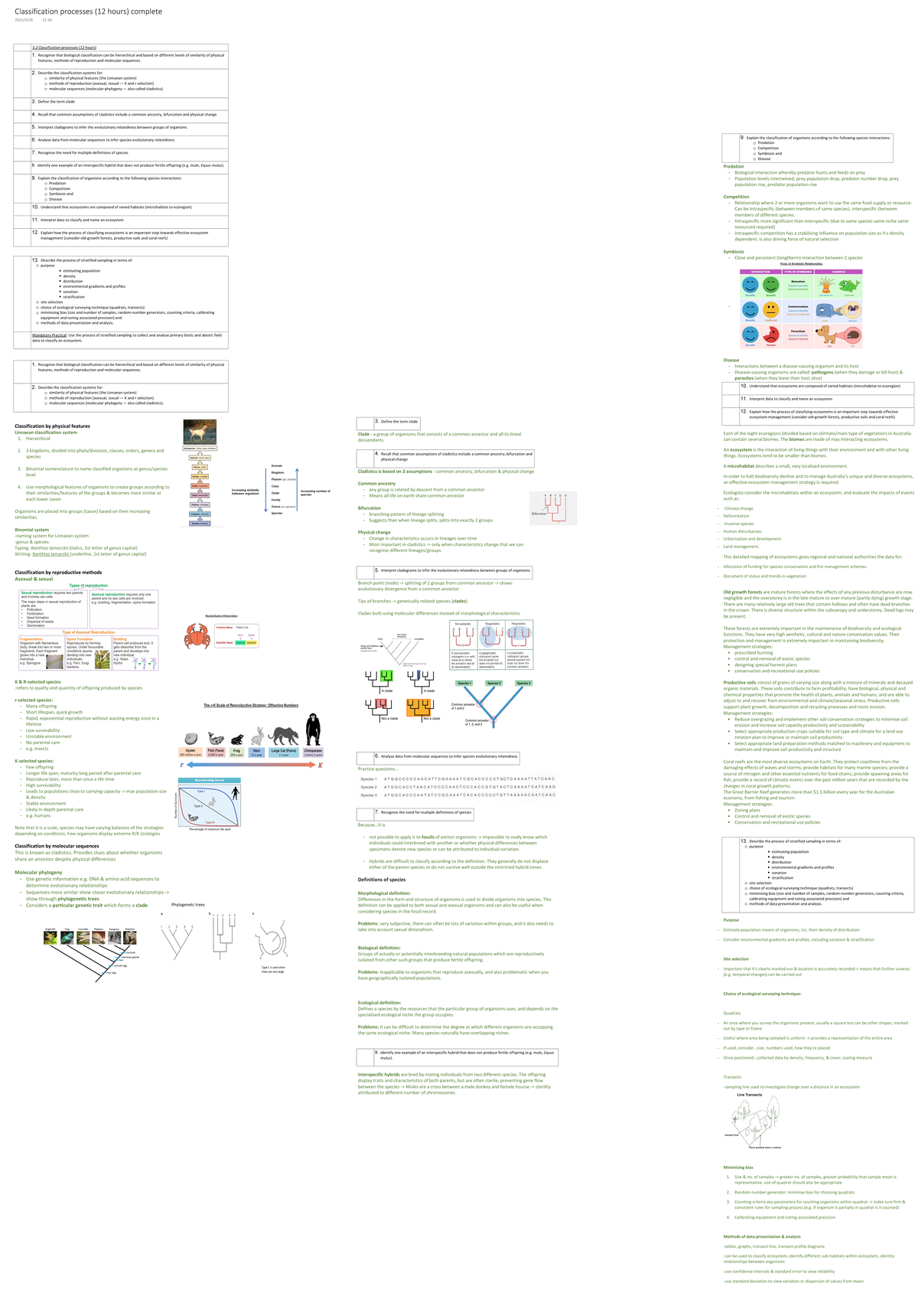 Biological Classification Systems Overview (Course Code: 12H) - Studocu