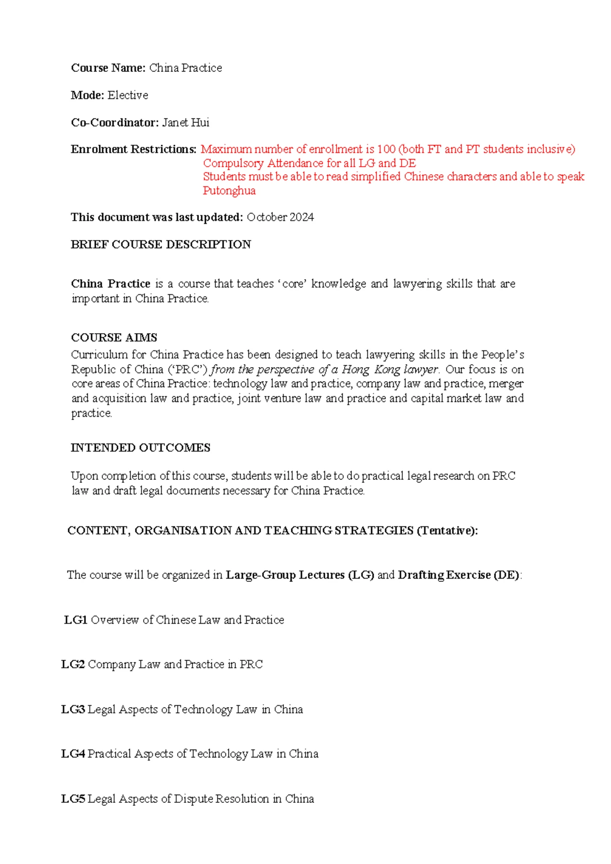 HKU PCLL Financial Regulations & Practice Elective Course Outline - Studocu